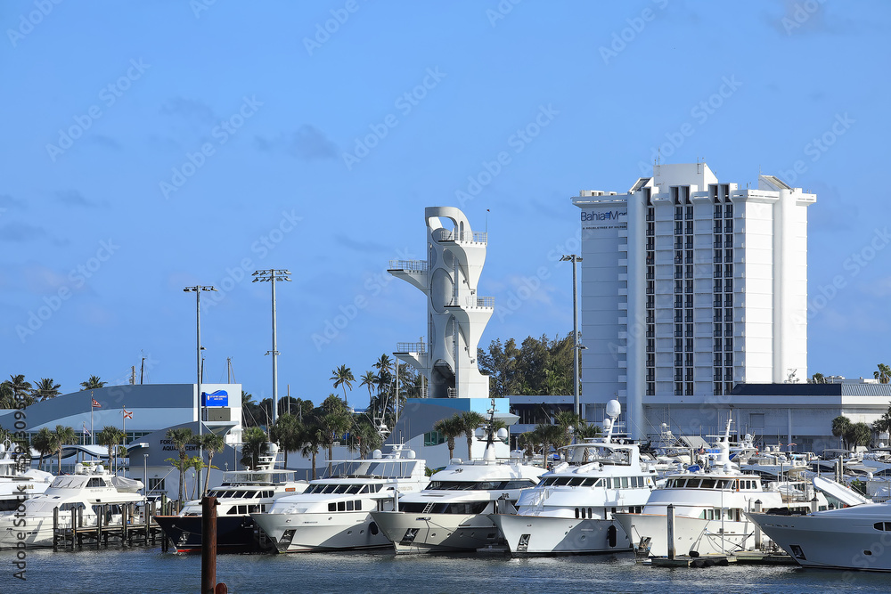 Stockfoto Aquatic High Dive Platform next to Bahia Mar Hotel in Fort ...