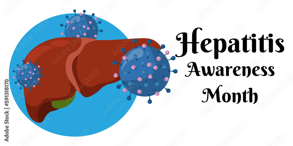 Hepatitis Awareness Month, horizontal banner on the theme of health and ...