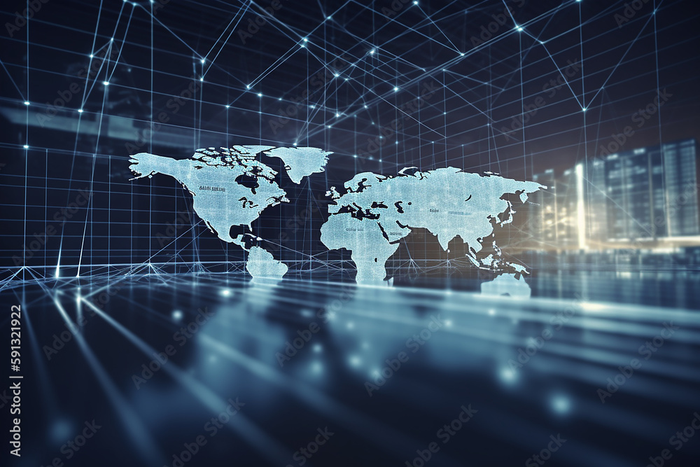 A logística mundial, há mapa mundial com distribuição de rede logística ...