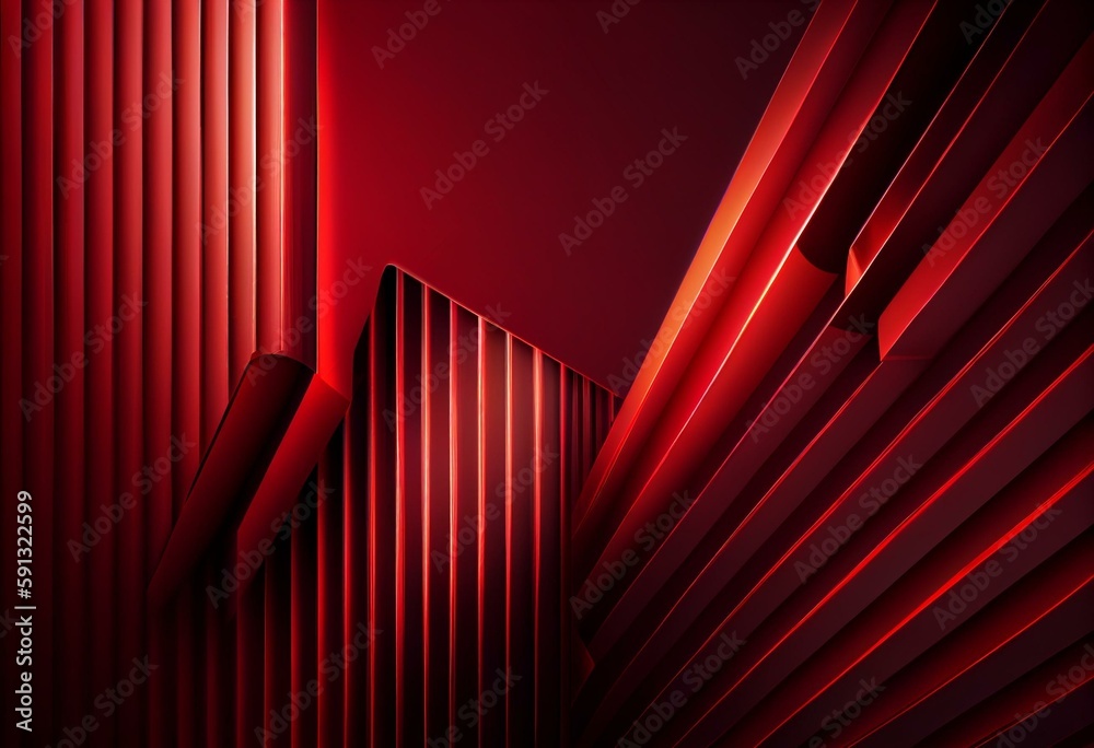 3d rendering modern background with gradient red lines for product ...