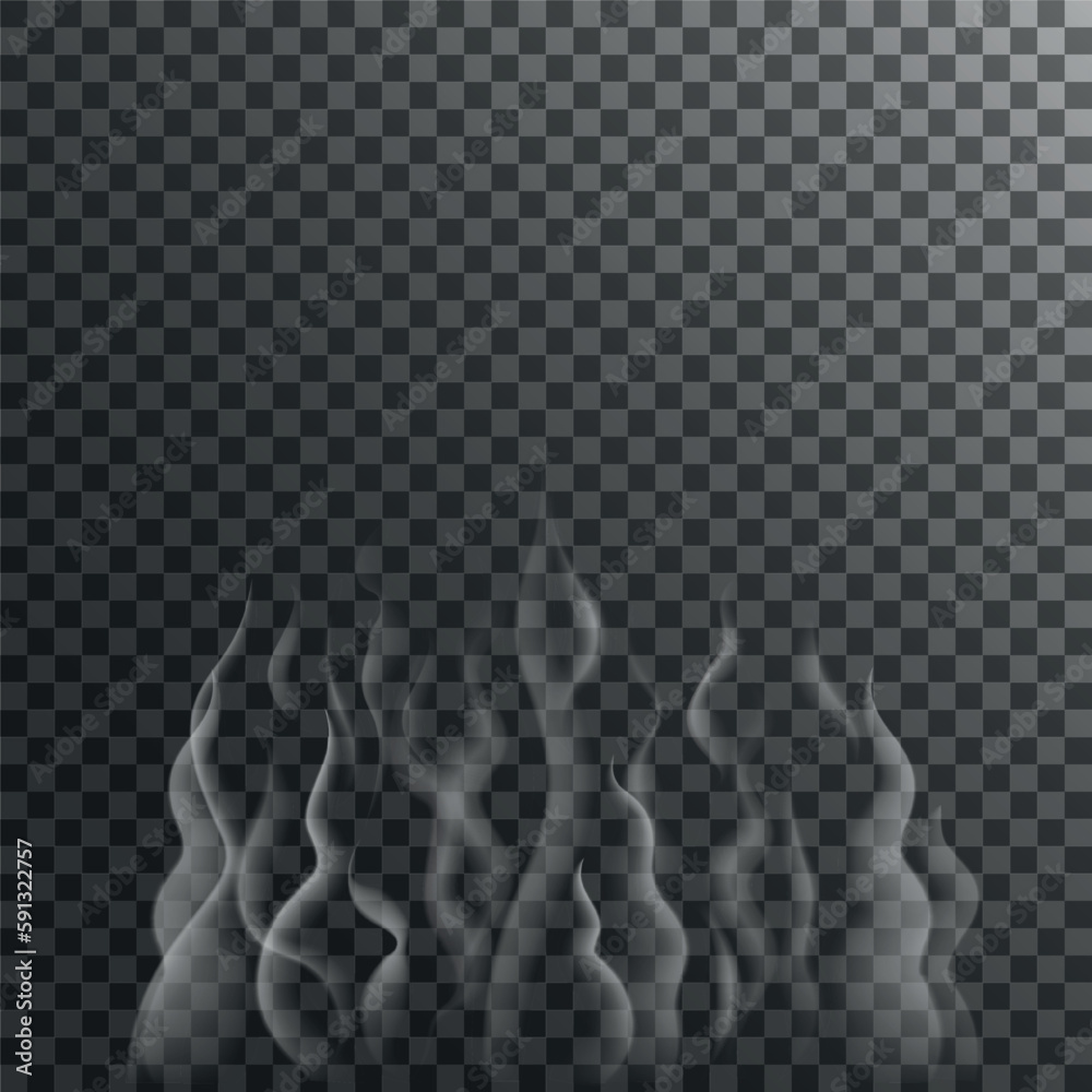 Realistic smoke effect for bbq and hot food. Vector illustration of ...