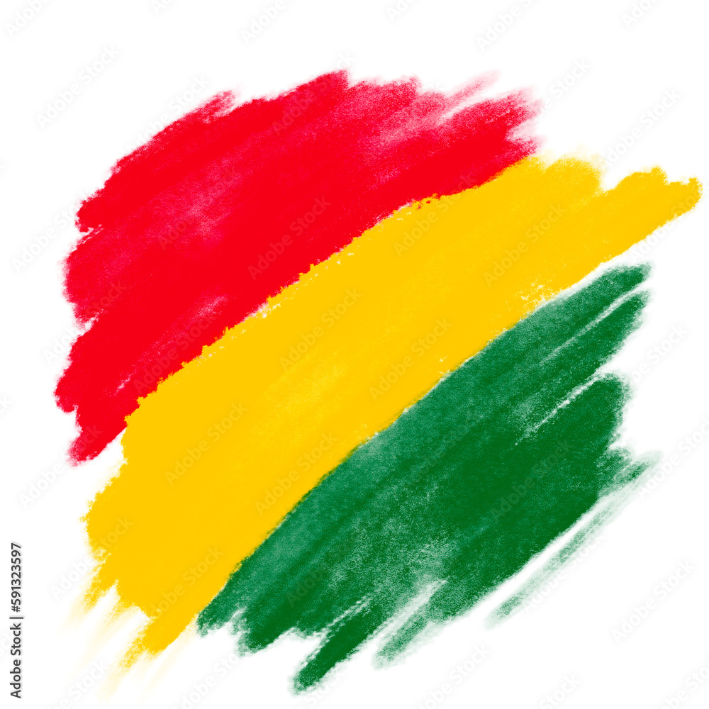 Abstract Brush Stroke African Red, Yellow and Green Colors for ...
