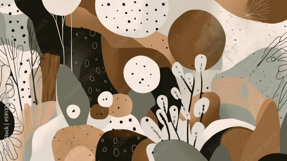 Abstract wallpaper of shapes in natural earthy tones Stock Illustration ...