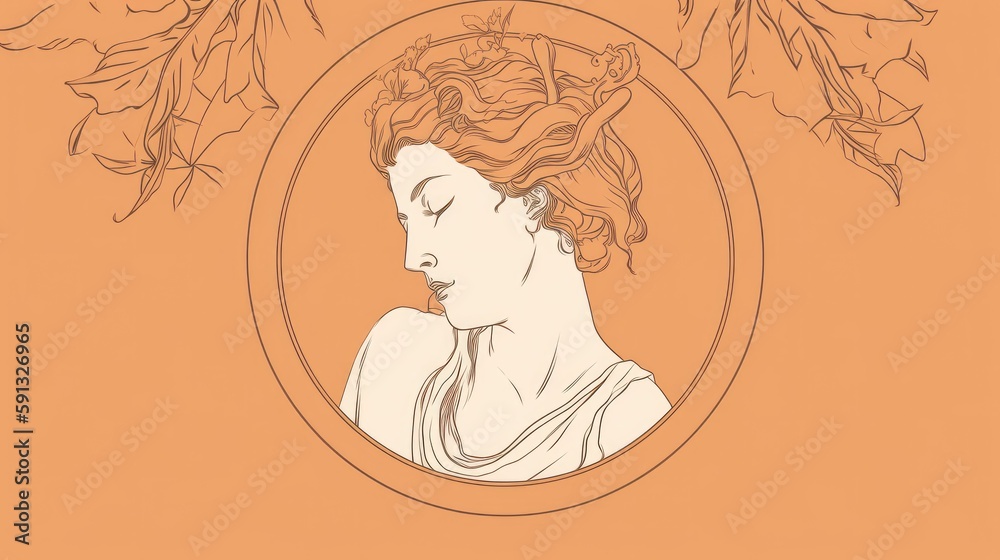 Minimal line drawings of Greek mythology characters Stock Illustration ...