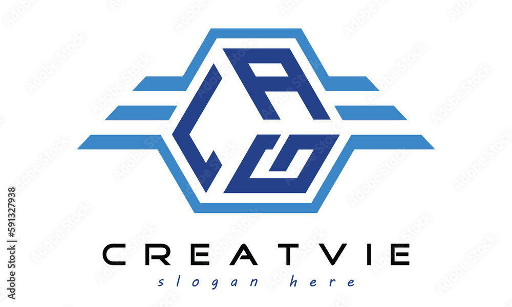 LAG three-letter geometric shape logo design vector template, isolated ...