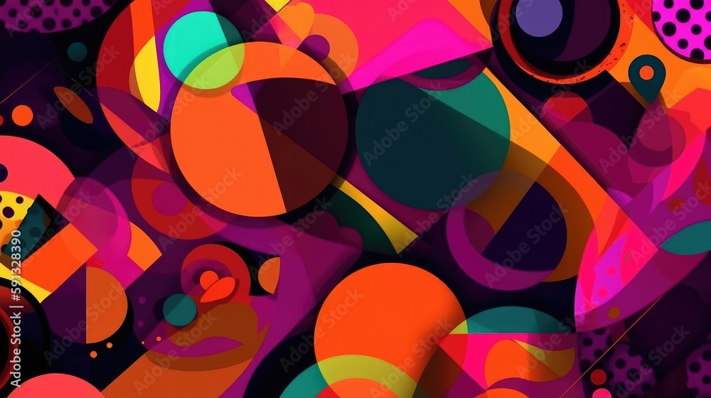 Animated wallpaper of abstract shapes in bold vibrant colors Stock ...