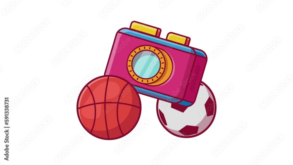 sport photography concept symbol animation on the white screen ...