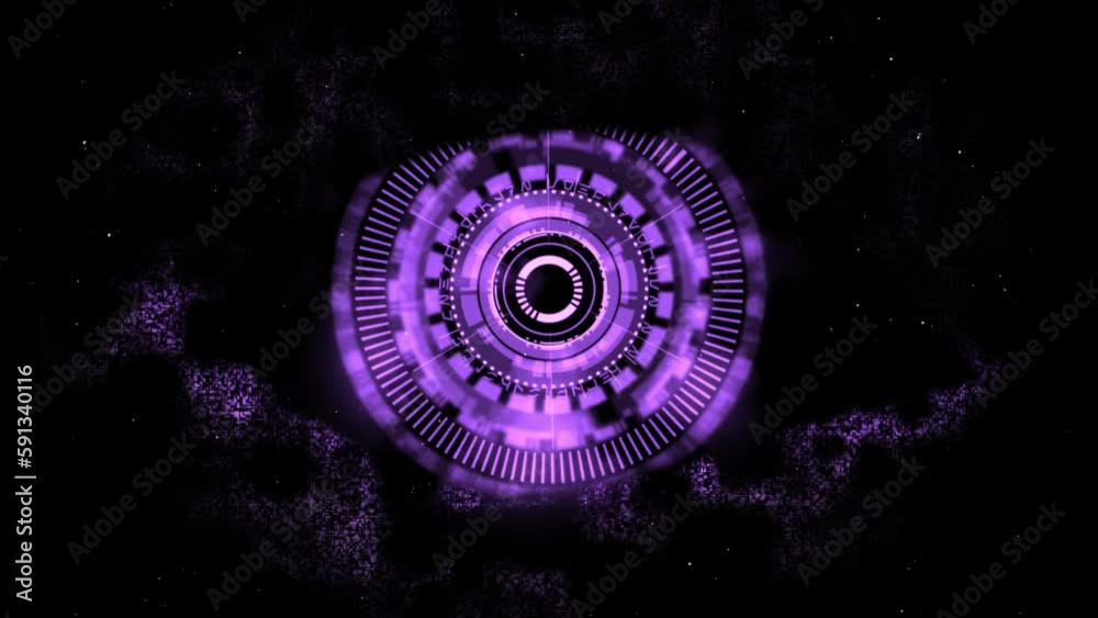 Cyber surveillance animated complex 3D digital eye design within a ...