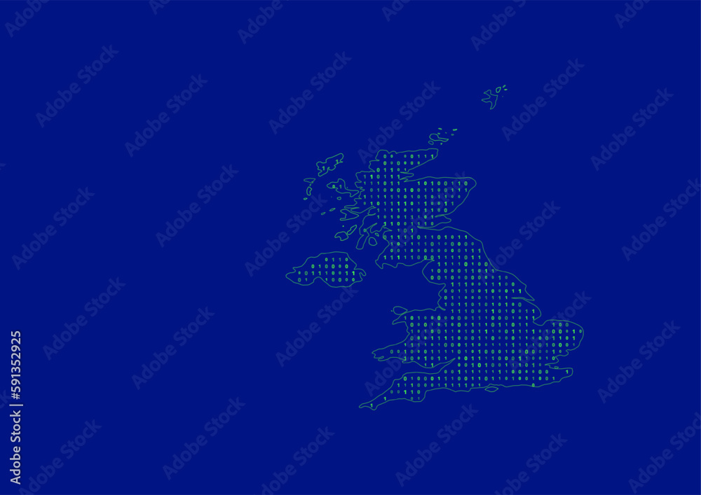 Vector United Kingdom map for technology or innovation or it concepts ...