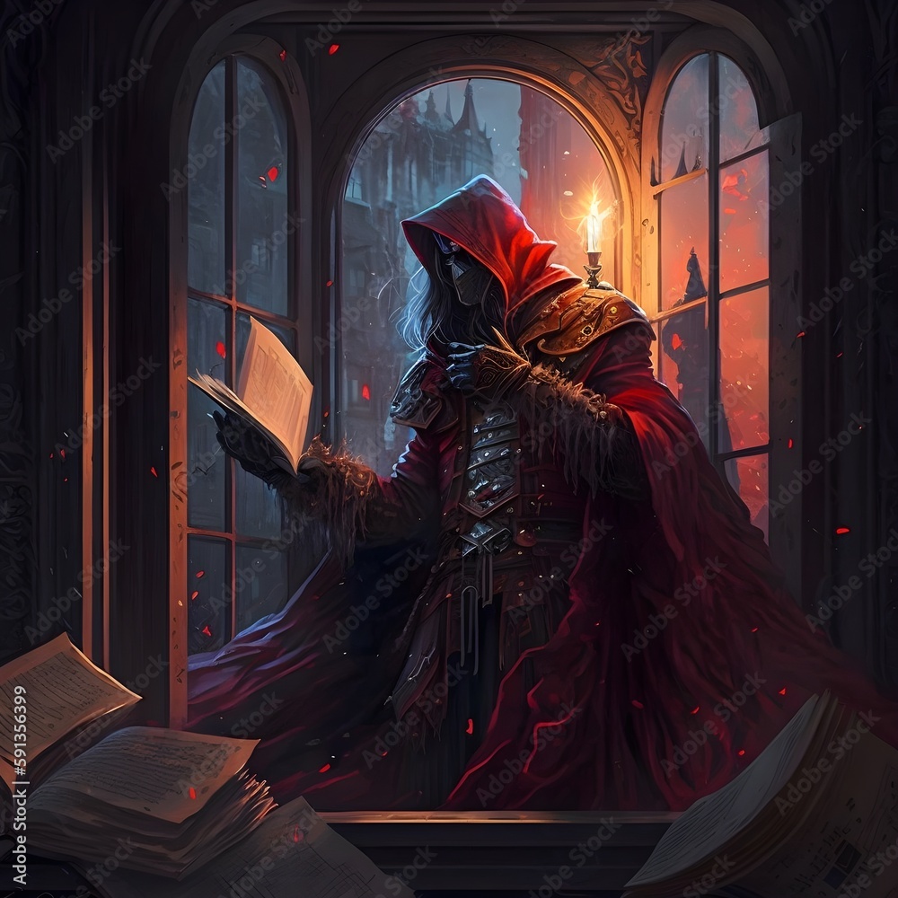 castlevania vampire throwing a book out of a castle window dark crimson ...