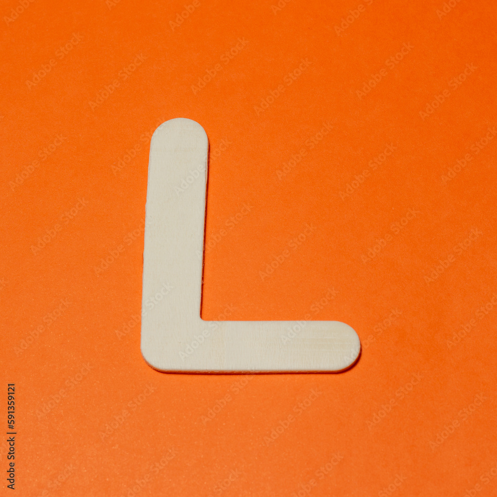 Uppercase letter L - wood texture - Orange background Stock Photo ...