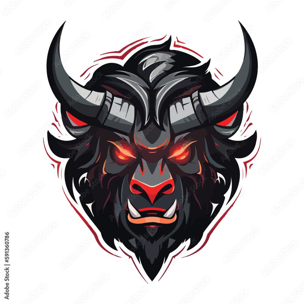 Bull mascot logo design vector with modern illustration concept style ...
