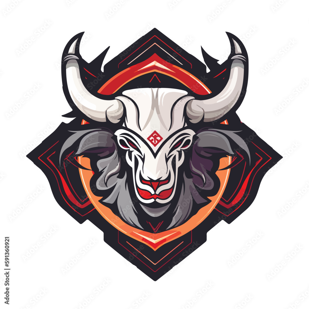 Bull mascot logo design vector with modern illustration concept style ...