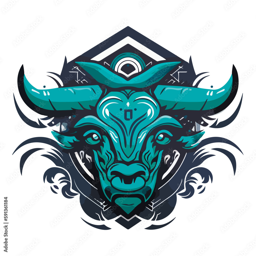 Bull mascot logo design vector with modern illustration concept style ...