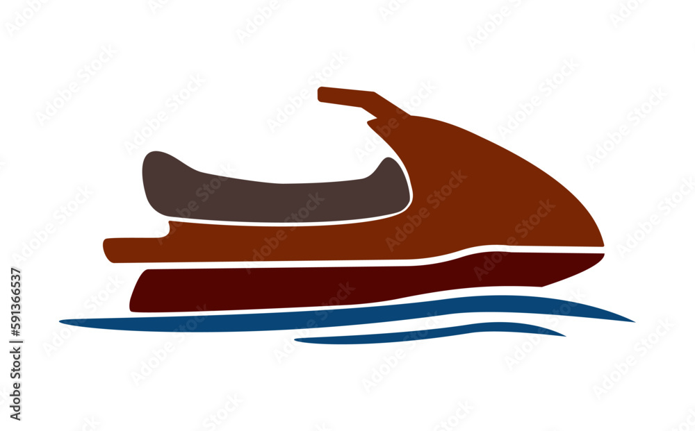 Jet boat icon, color on white background Stock Vector | Adobe Stock