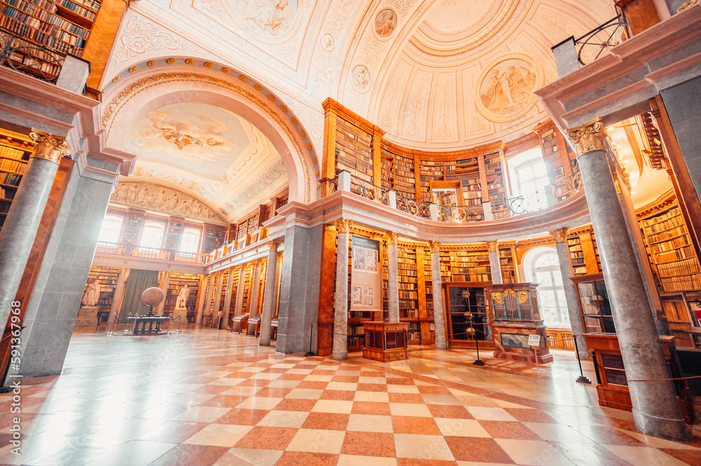 Pannonhalma Archabbey Hungary. Pannonhalma Abbey library interior in ...