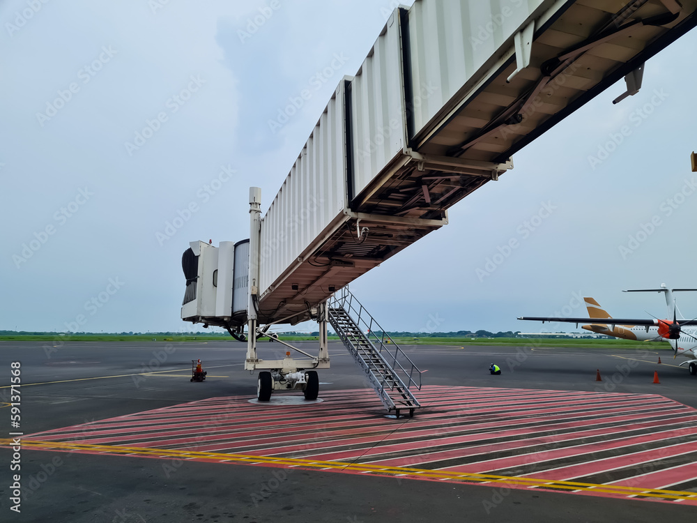 Boarding Bridge or Aviobridge is a passage or bridge that connects the ...