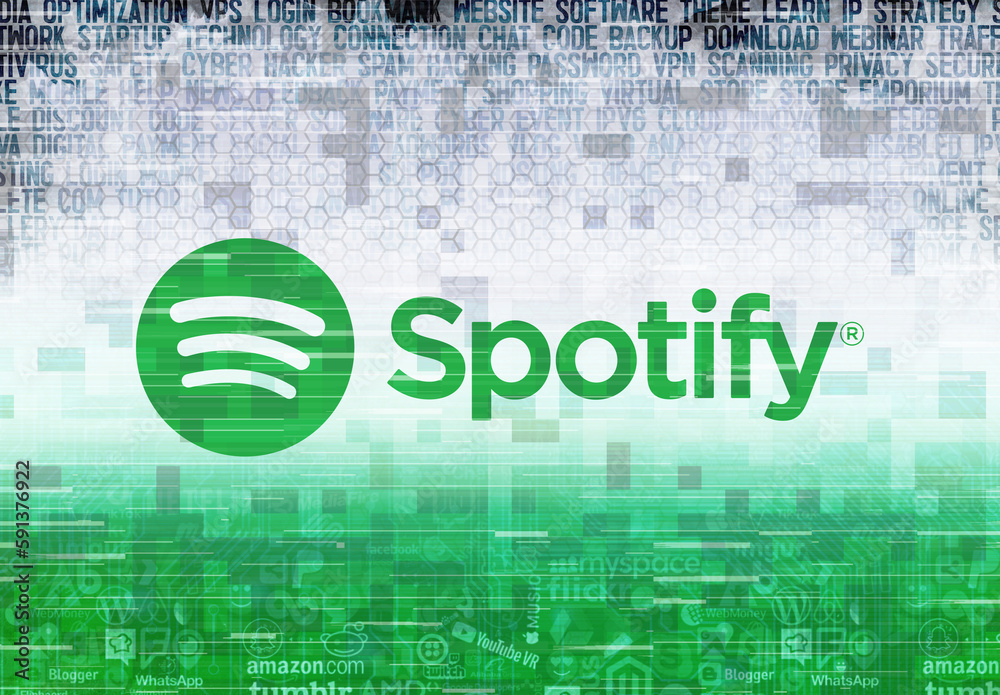 spotify, social media images background design - (3D Rendering) Stock ...