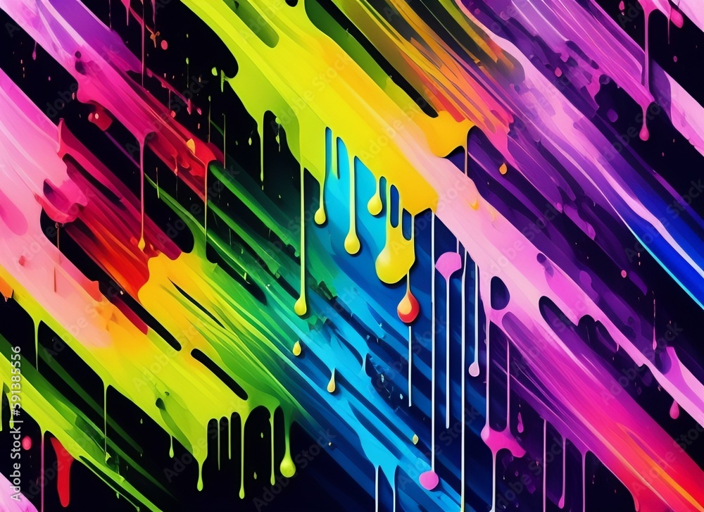 graffiti background dripping paint, spray paint, many colors watercolor ...