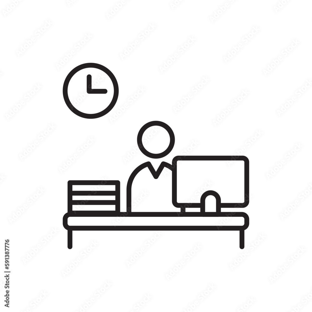 Work Office and Business Icons with black outline style. work, business ...