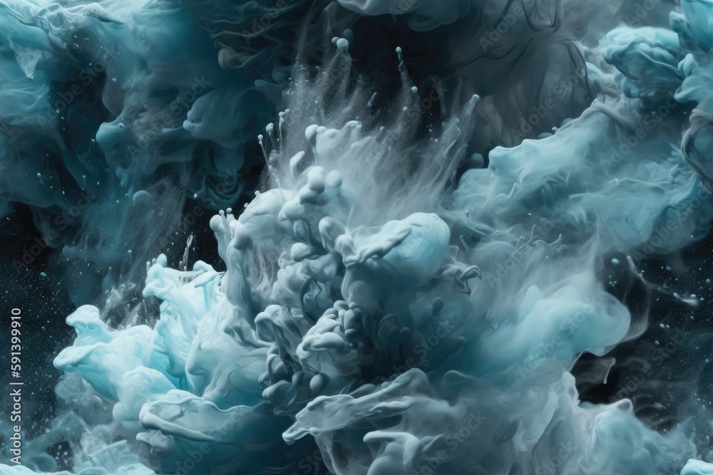 Black and White Exploding Clouds of Color Underwater Oil Colors ...