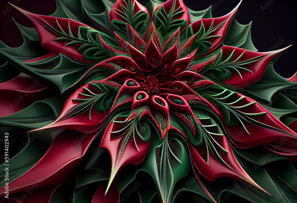 A complex, multi-layered pattern of interlocking shapes that resembles ...