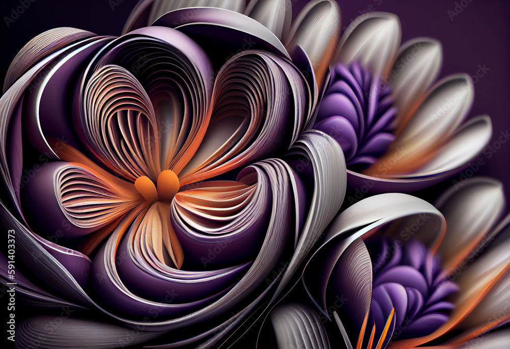 A complex, multi-layered pattern of interlocking shapes that resembles ...