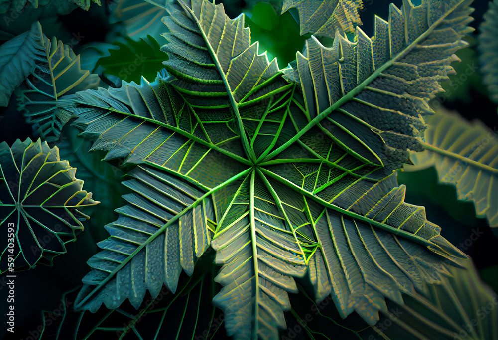 A complex, multi-layered pattern of interlocking shapes that resembles ...