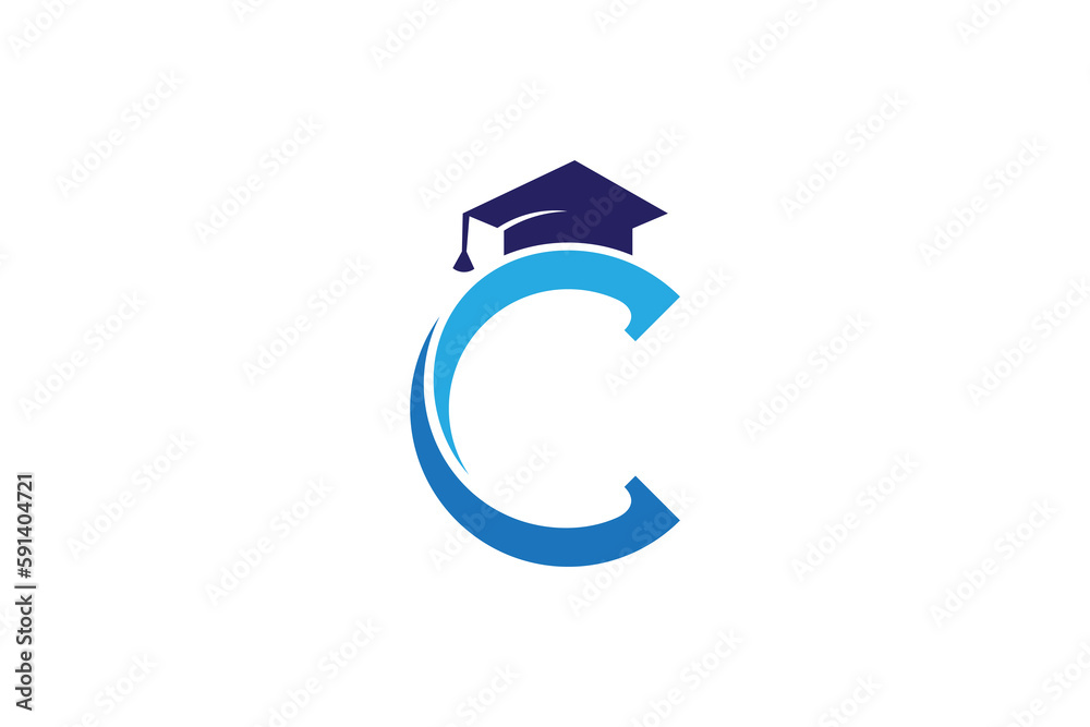 Letter C logo with toga hat or graduation cap Stock Vector | Adobe Stock