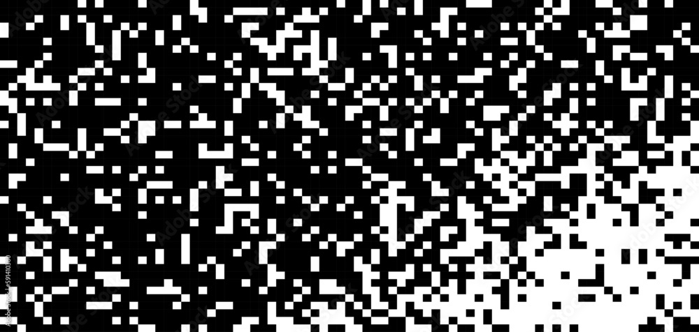 Black and White Random Pixels Pattern. Shuffled pixels texture ...