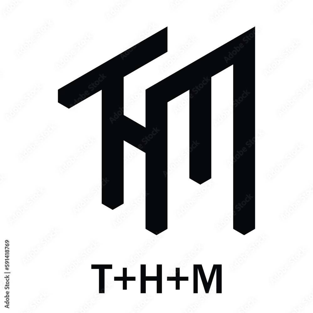 T H M logo design template Stock Vector | Adobe Stock