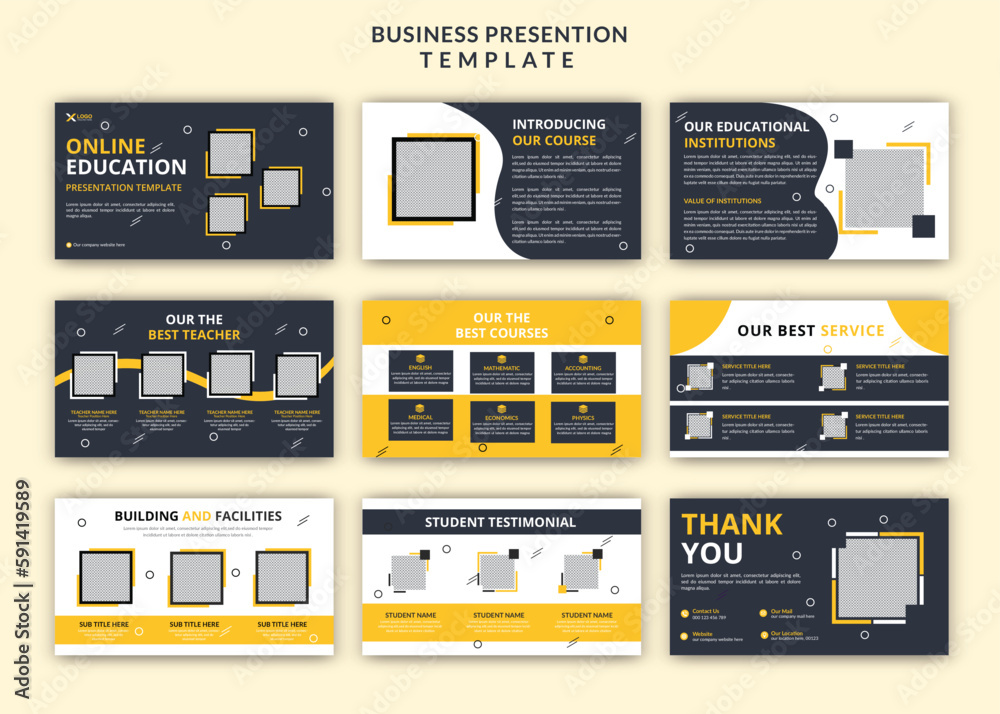 Online Education editable presentation slide templates or Online ...