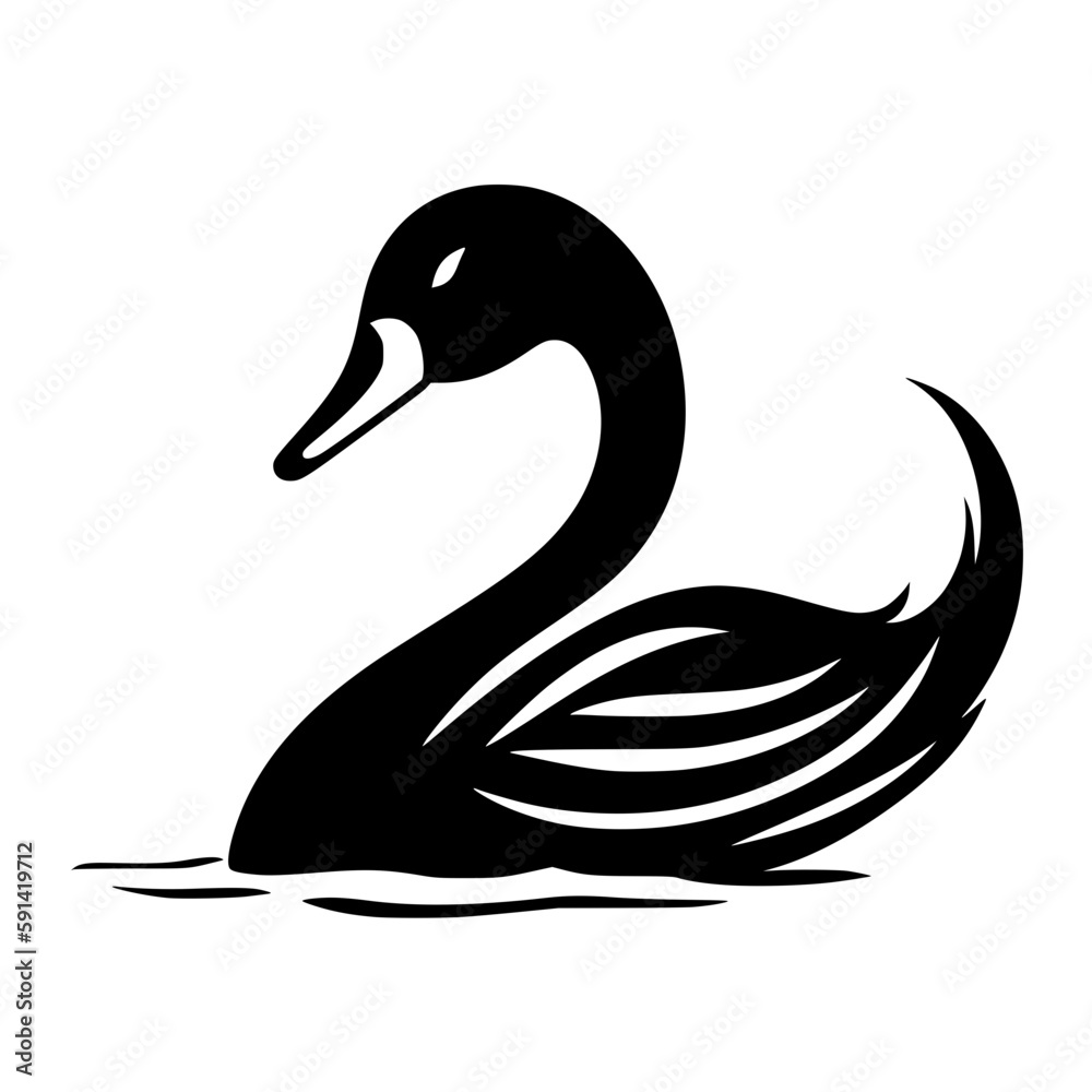 Swan vector illustration isolated on transparent background Stock ...