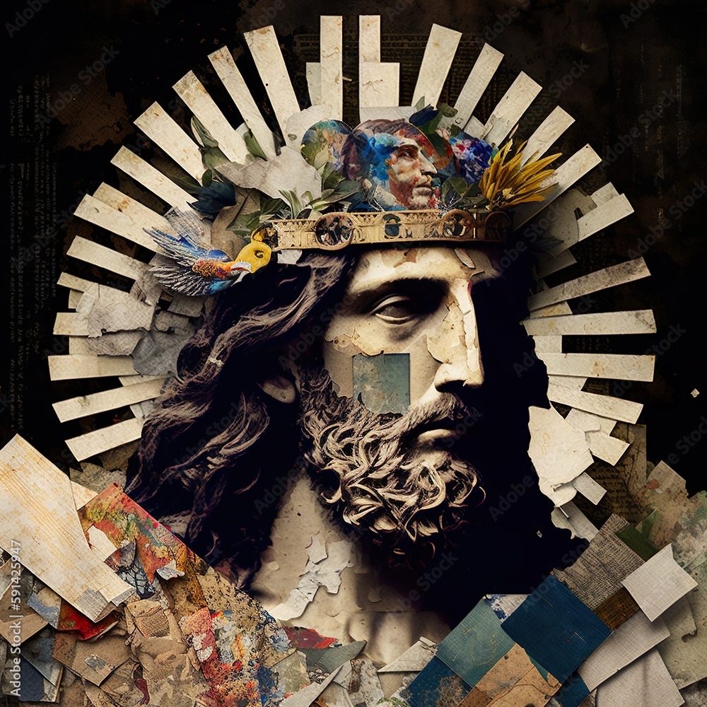 Jesus, collage art by Alex Lorenzo, behance contest winner, eclectic ...