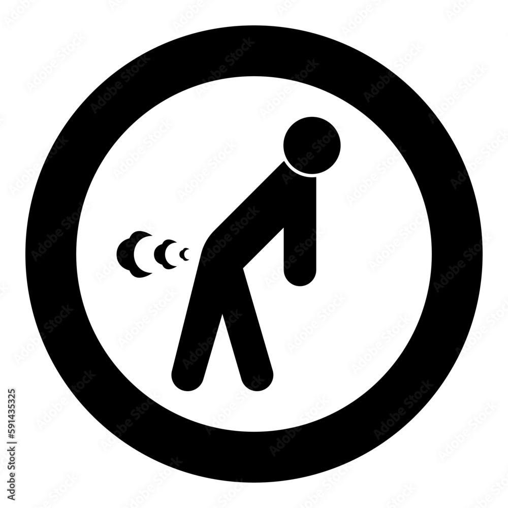 Man farts break wind farting bloating gas cloud stench bad smell ...