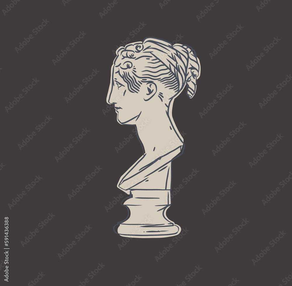 Hand drawn vector abstract outline,graphic,line art greek ancient ...