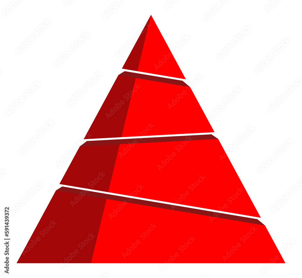 Business and Marketing Concepts, Steps of Red Pyramid Diagram ...