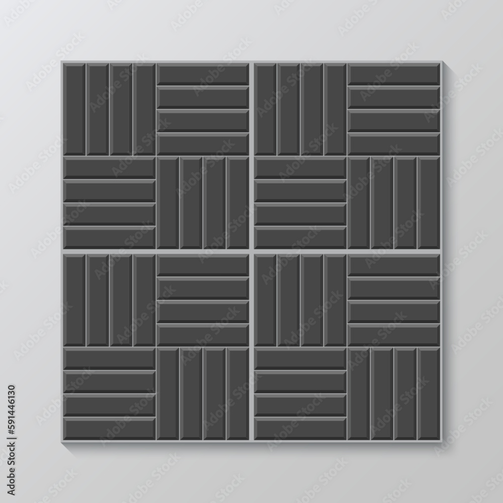 Seamless brick texture. Black paver tile. Paved floor surface. Vintage ...