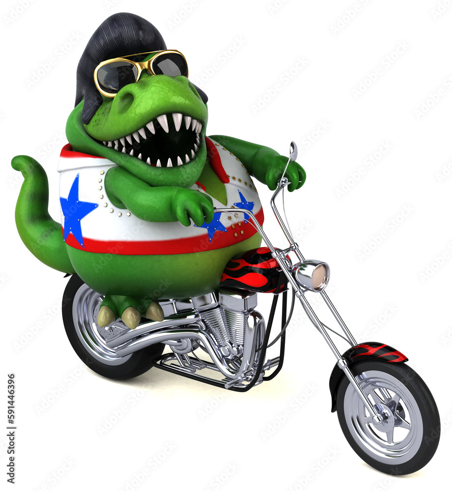 Fun 3D cartoon illustration of a Trex rocker Stock Illustration | Adobe ...