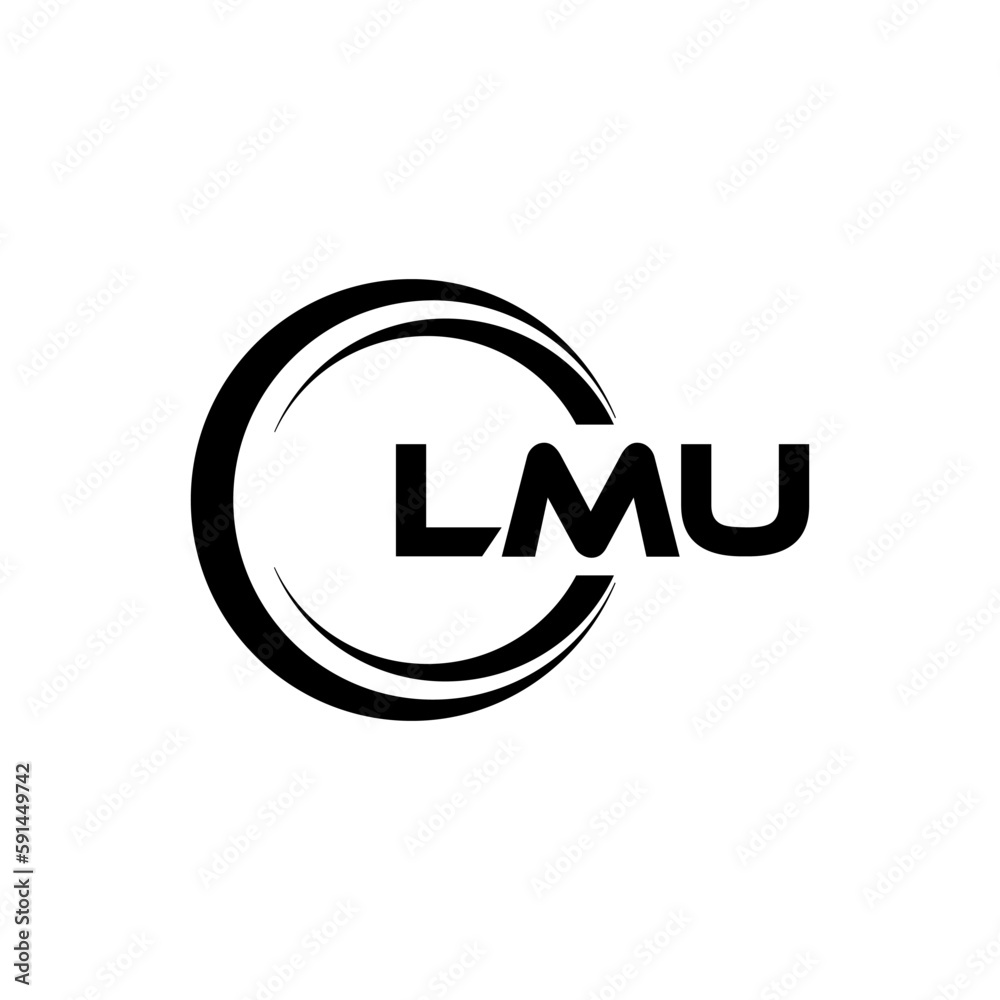LMU letter logo design with white background in illustrator, cube logo ...