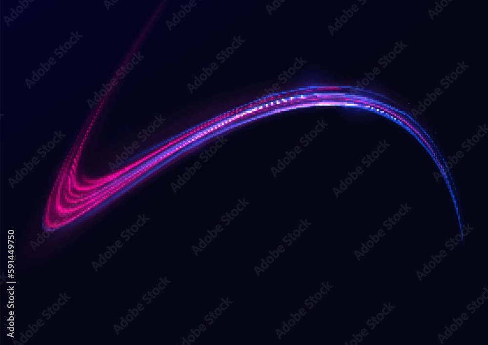 Light trail wave, fire path trace line and incandescence curve twir ...