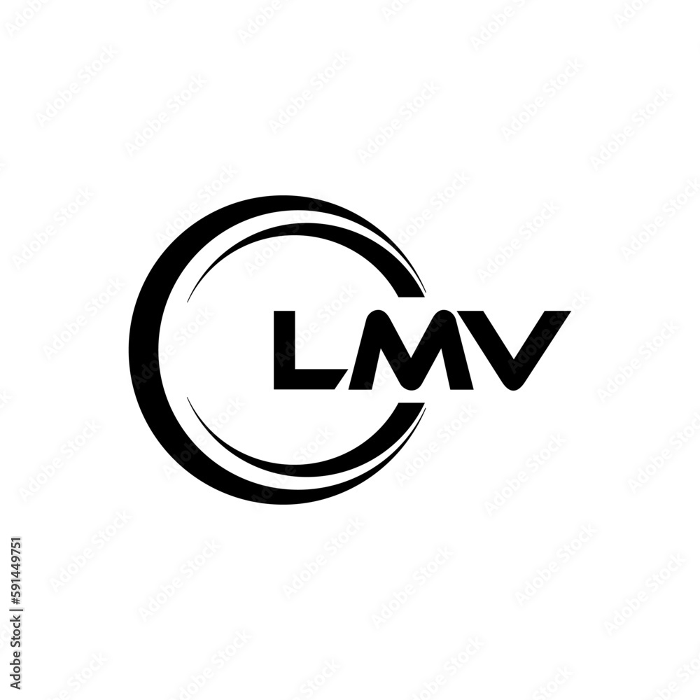 LMV letter logo design with white background in illustrator, cube logo ...
