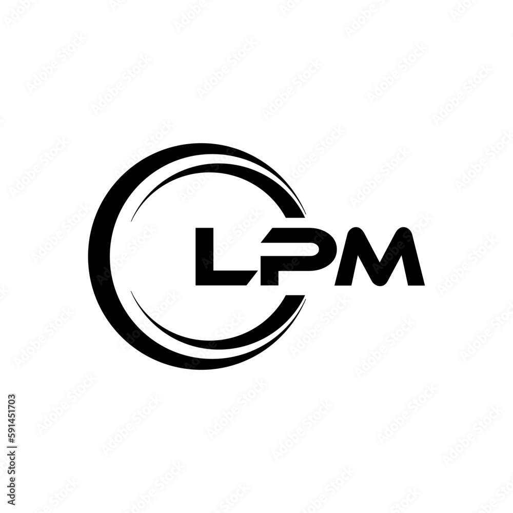 LPM letter logo design with white background in illustrator, cube logo ...