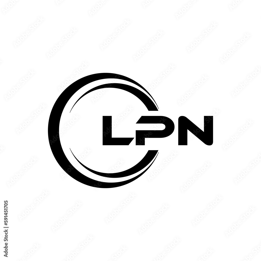 LPN letter logo design with white background in illustrator, cube logo ...