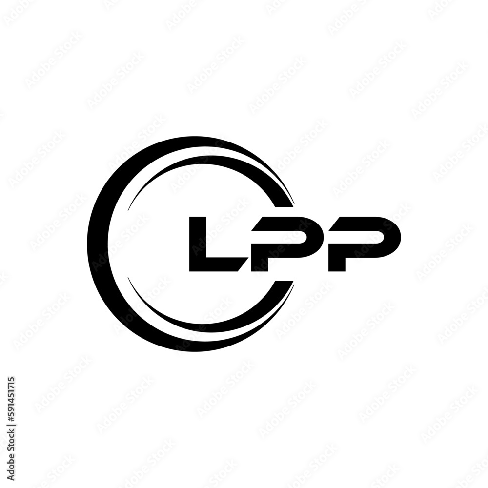 LPP letter logo design with white background in illustrator, cube logo ...