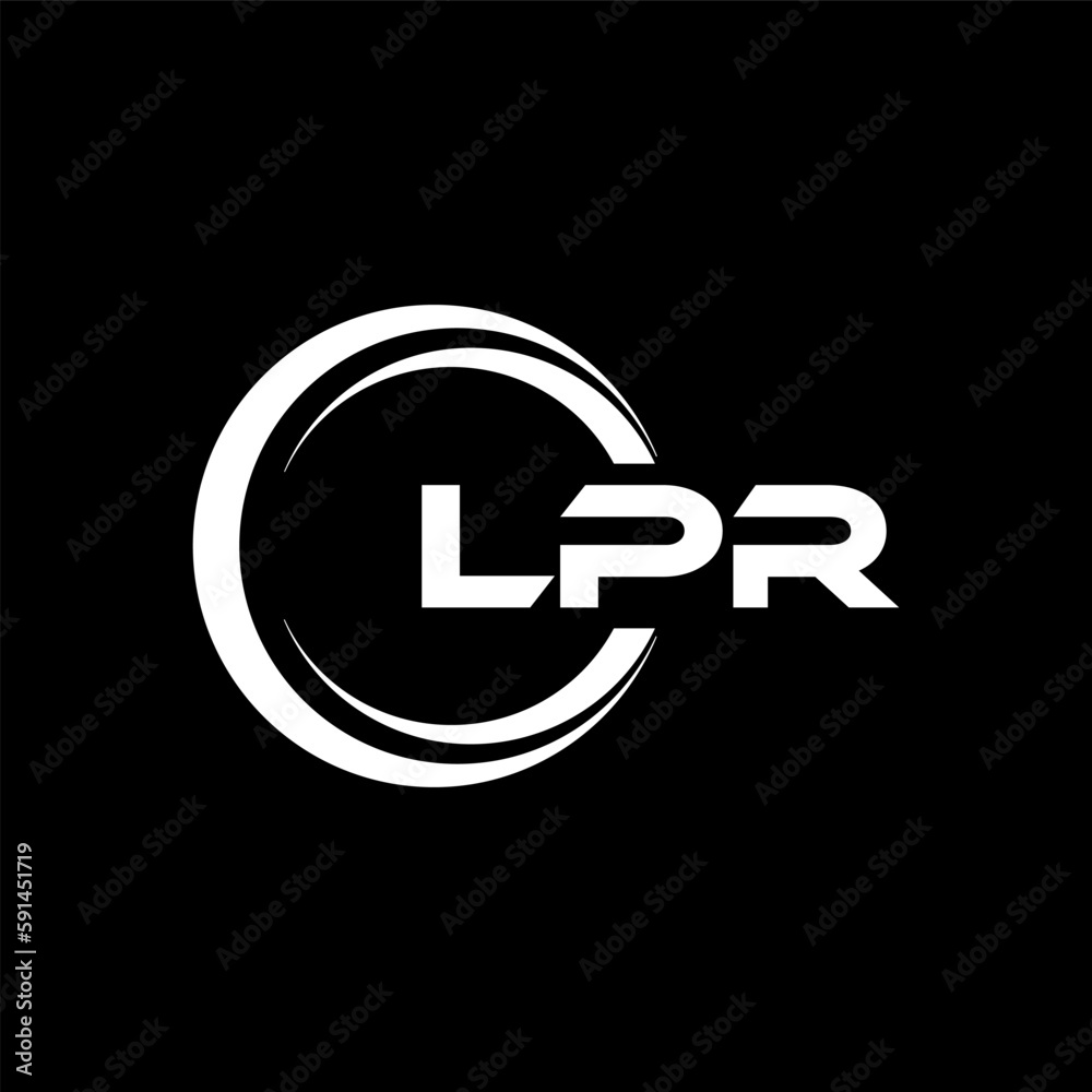 LPR letter logo design with black background in illustrator, cube logo ...