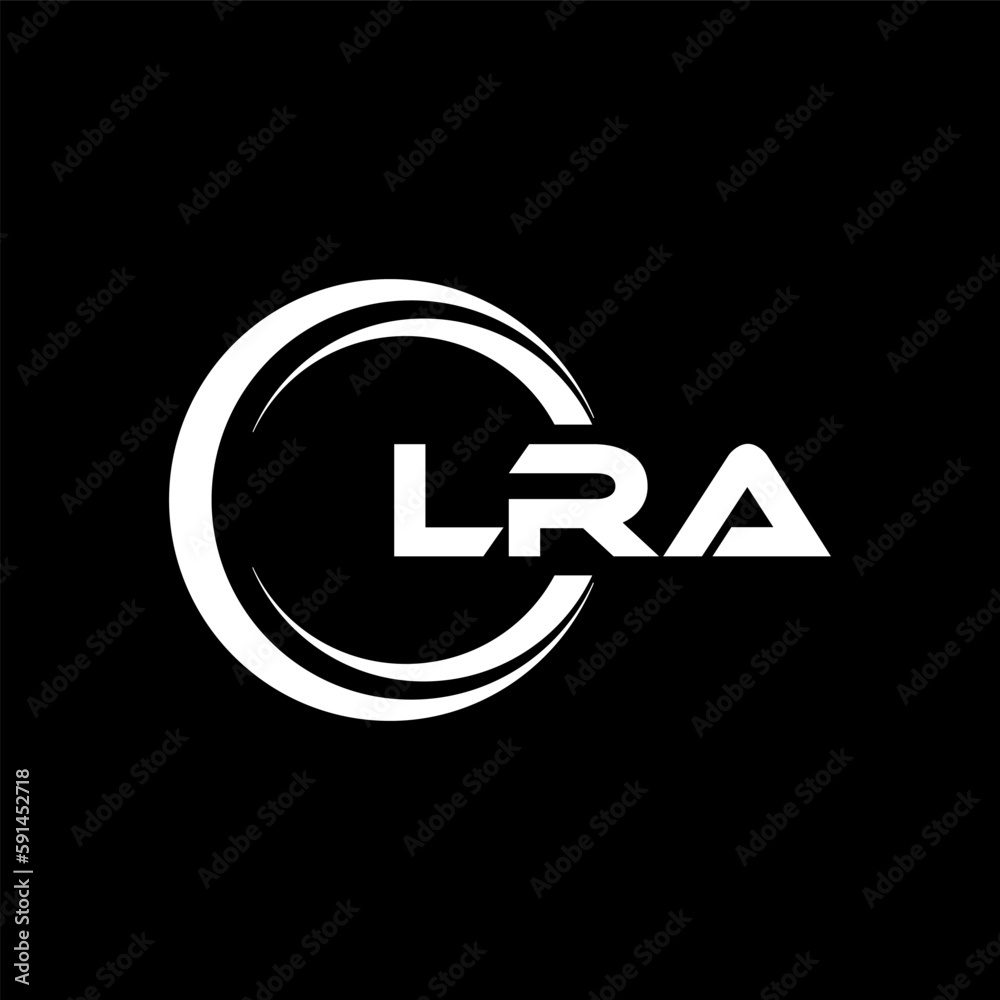 LRA letter logo design with black background in illustrator, cube logo ...