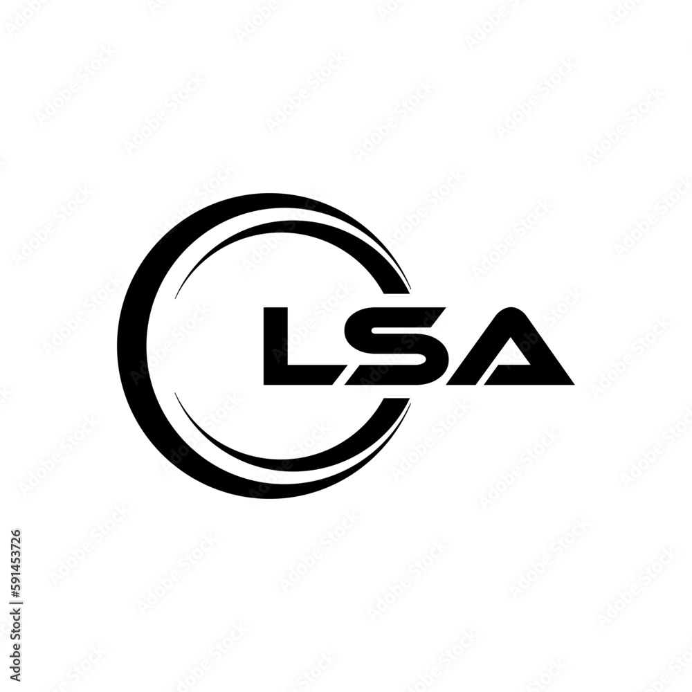 LSA letter logo design with white background in illustrator, cube logo ...
