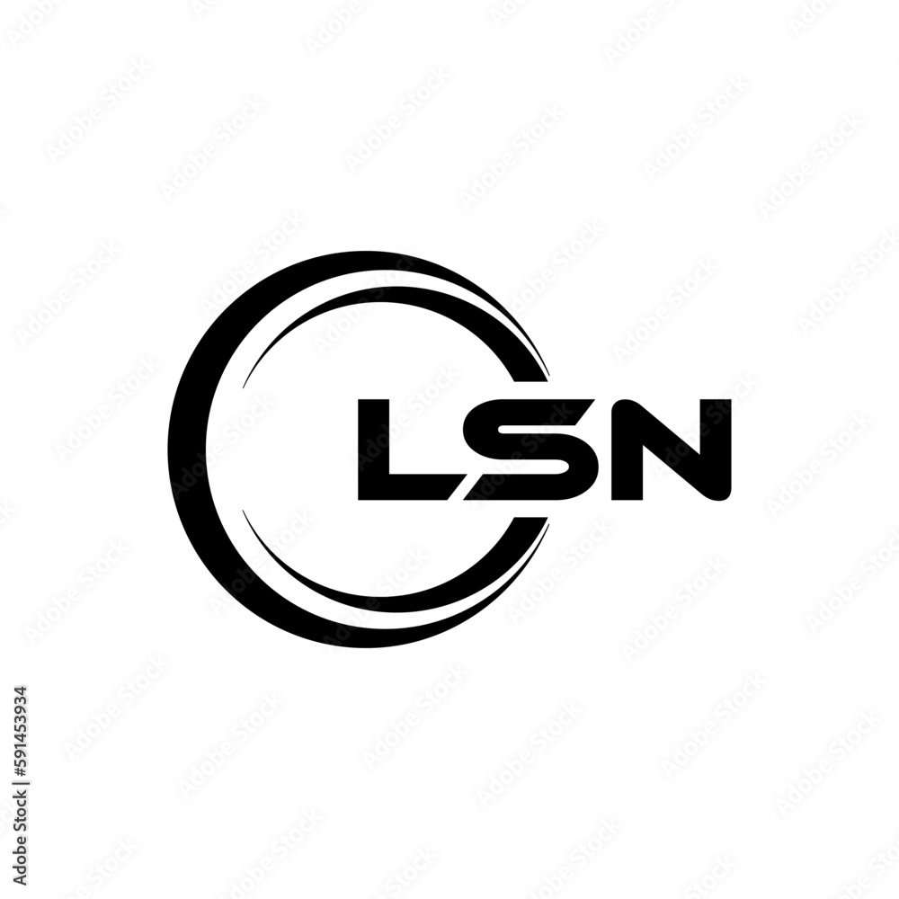 LSN letter logo design with white background in illustrator, cube logo ...