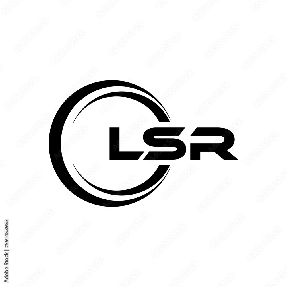 LSR letter logo design with white background in illustrator, cube logo ...